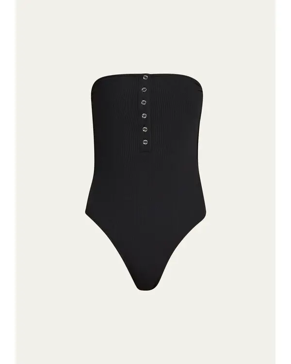 TOTEME Ribbed Strapless One-piece Swimsuit