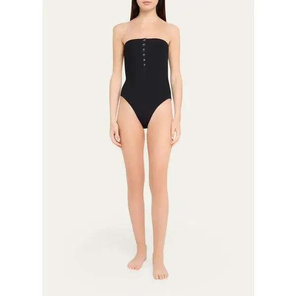TOTEME Ribbed Strapless One-piece Swimsuit