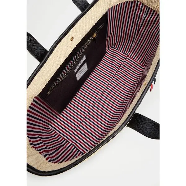 Thom Browne Medium Tool Raffia Tote Bag
