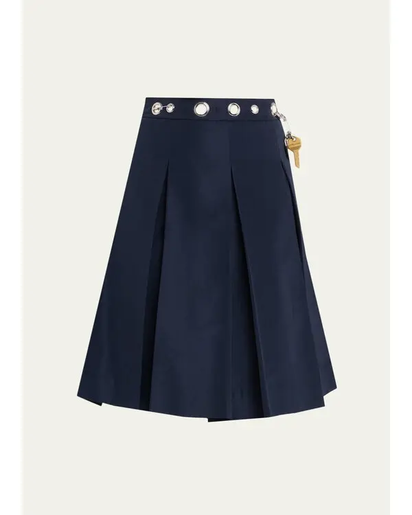 Marc Jacobs Safety Pin Pleated Skirt - Navy