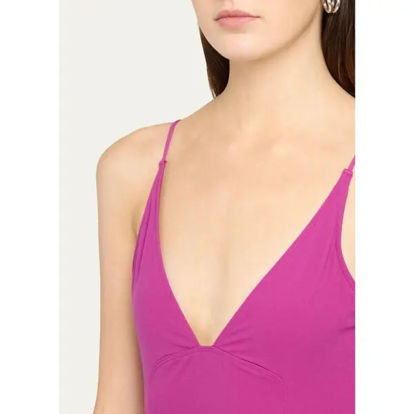 Ulla Johnson Alba Deep V One-piece Swimsuit - Plum