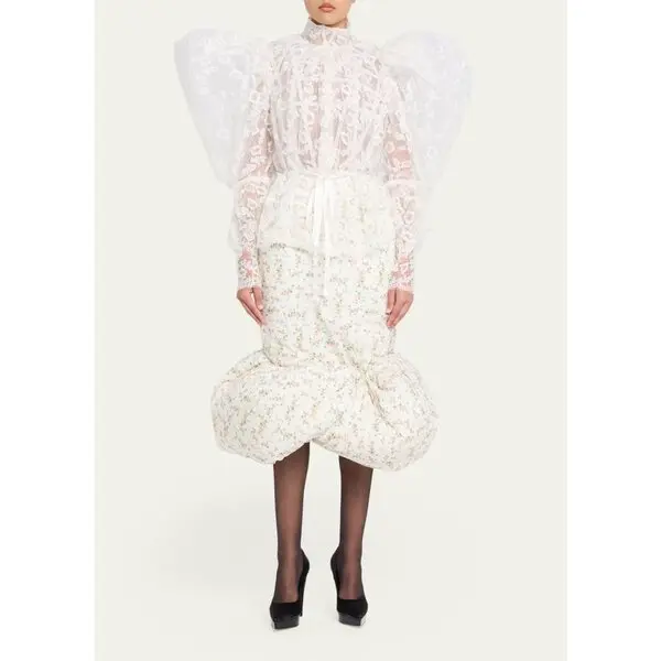 Marc Jacobs Floral Print Padded Bubble Hem Skirt