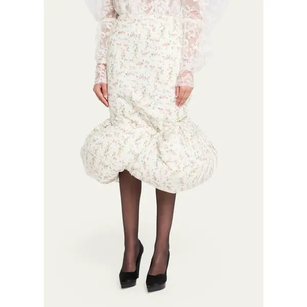Marc Jacobs Floral Print Padded Bubble Hem Skirt