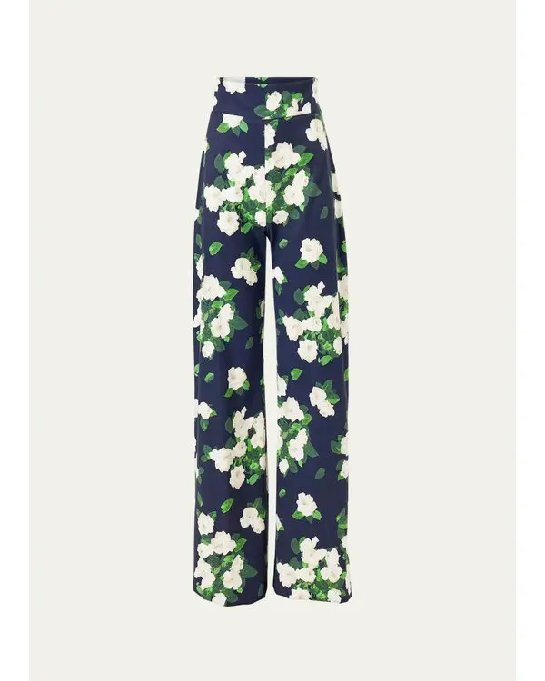 Carolina Herrera Diane High-rise Floral Wide-leg Pants