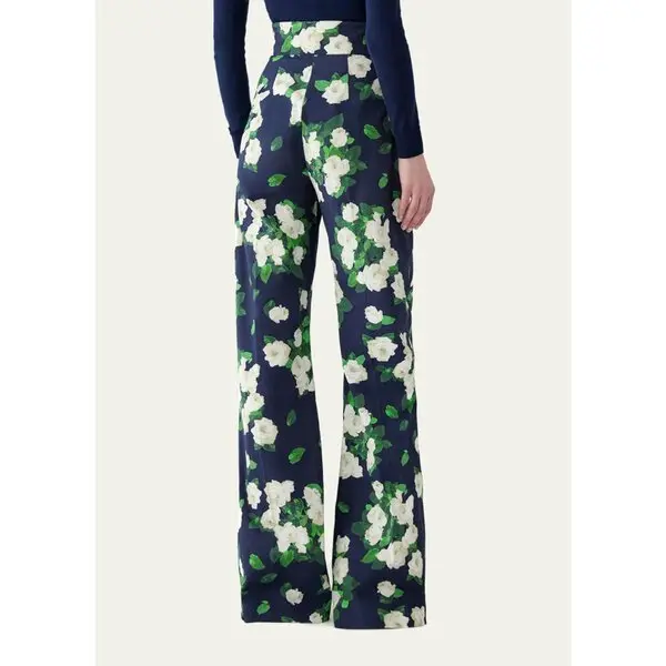 Carolina Herrera Diane High-rise Floral Wide-leg Pants