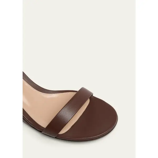 GIANVITO ROSSI 45mm Nappa Leather Wedge Sandals - Black