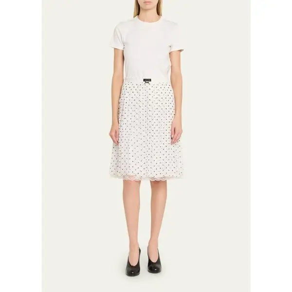 Marc Jacobs Polka-dot Layered Crinkle Chiffon Mini Skirt