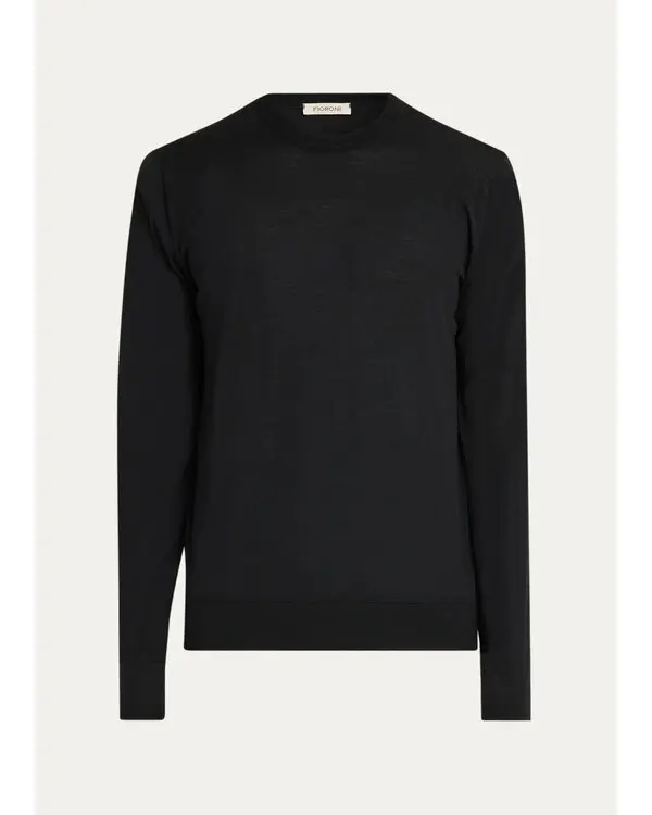 Fioroni Merino Wool Crewneck Sweater - Black
