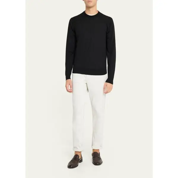 Fioroni Merino Wool Crewneck Sweater - Black