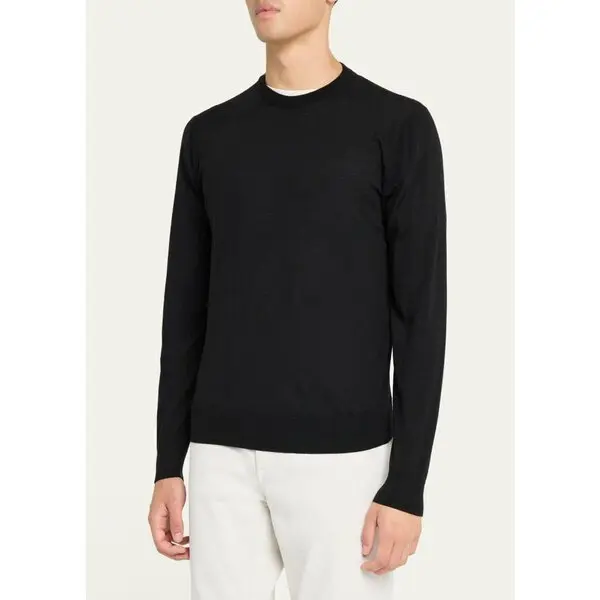 Fioroni Merino Wool Crewneck Sweater - Black