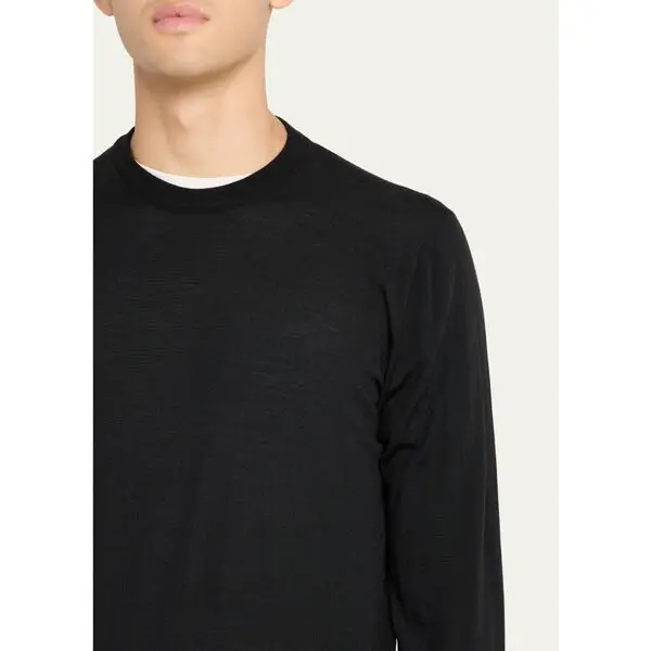 Fioroni Merino Wool Crewneck Sweater - Black