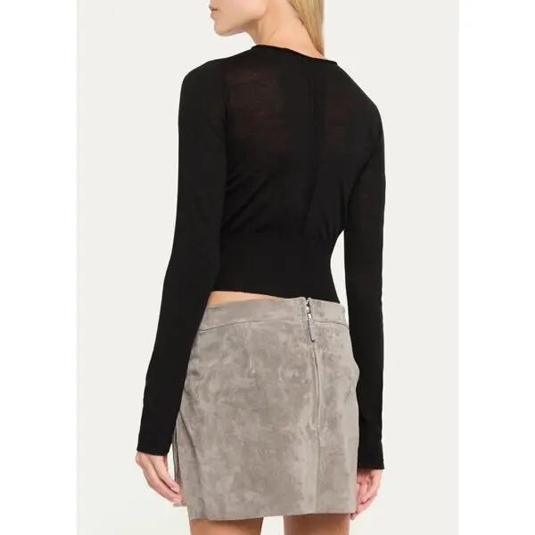 Rick Owens Slashed Cutout Wool Crop Sweater