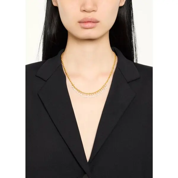 DARIUS 18k Gold Briolette Diamond Veil Chain Necklace, 18"l