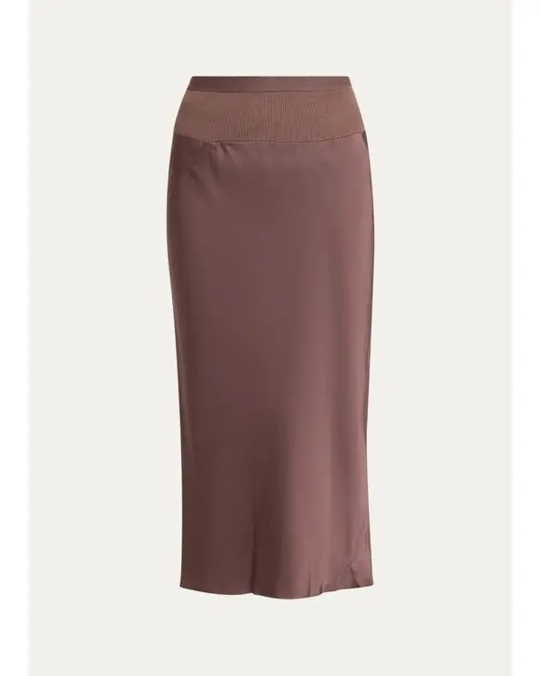 Rick Owens Satin Bias Midi-skirt - Grape