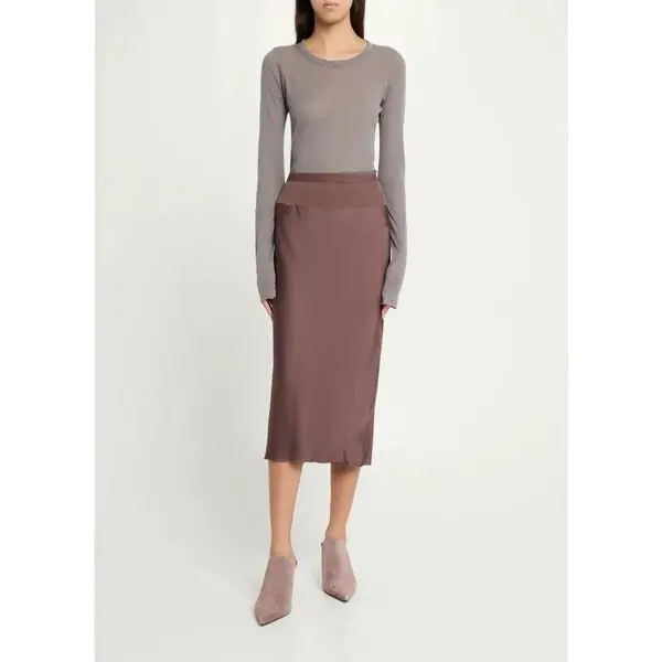 Rick Owens Satin Bias Midi-skirt - Grape