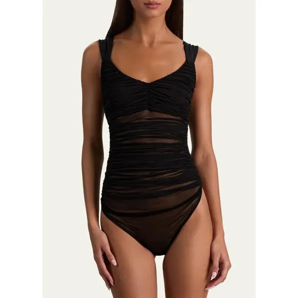 Alice + Olivia Renee Sheer Mesh Bodysuit