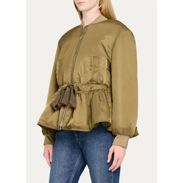 Cinq À Sept Valerina Peplum Bomber Jacket