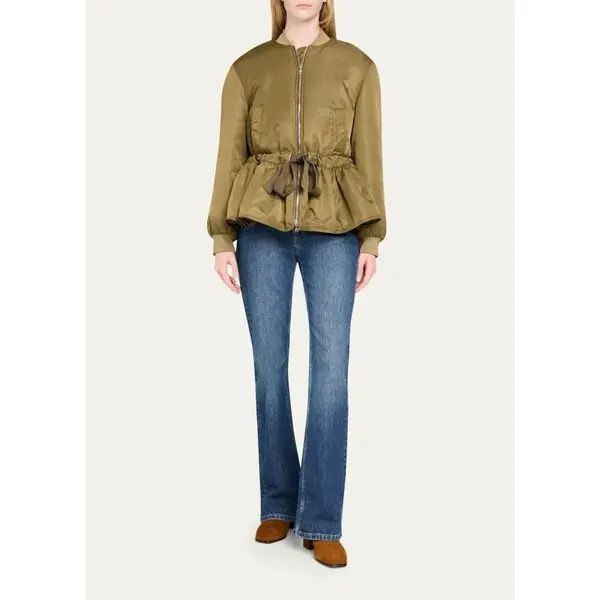 Cinq À Sept Valerina Peplum Bomber Jacket