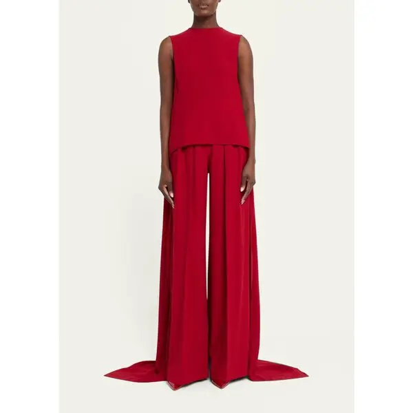 Michael Kors Opera Draped Wool Crepe Blouse