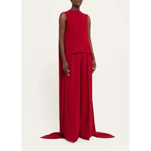 Michael Kors Opera Draped Wool Crepe Blouse