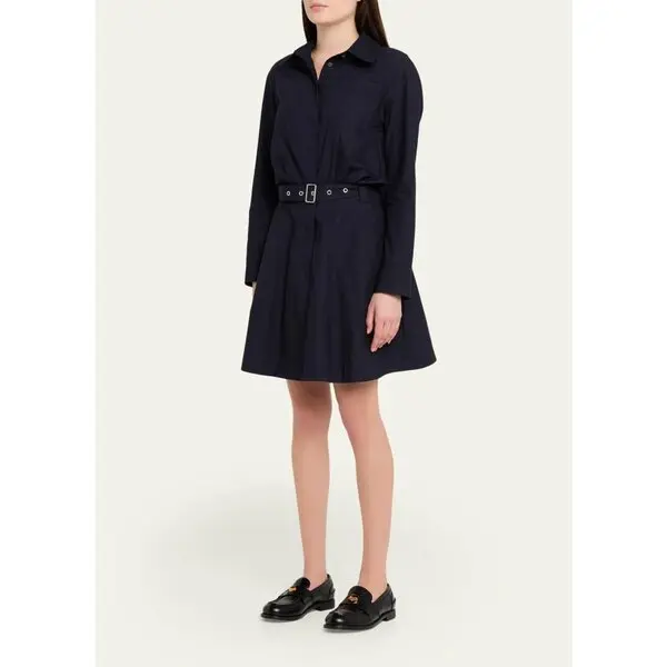 3.1 Phillip Lim Long-sleeve Belted Cotton Mini Dress