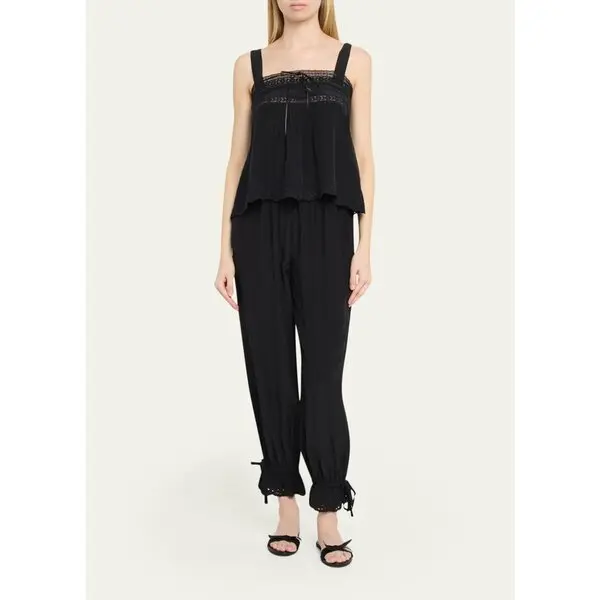 Ciao Lucia Pauli Silk Embroidered Pants