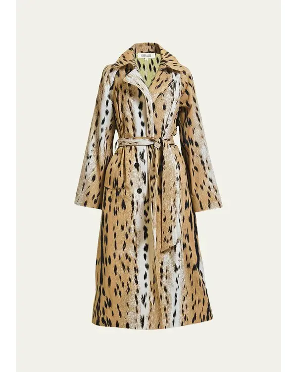 Diane Von Furstenberg Kamirah Belted Animal-print Trench Coat