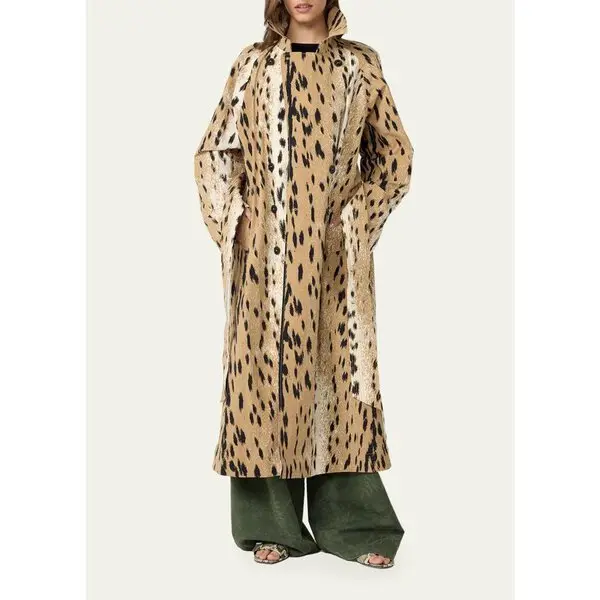 Diane Von Furstenberg Kamirah Belted Animal-print Trench Coat