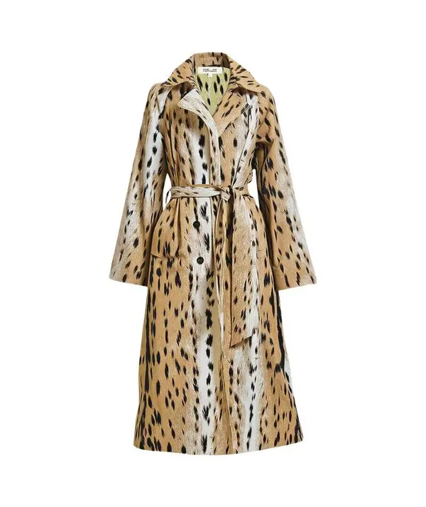 Diane Von Furstenberg Kamirah Belted Animal-print Trench Coat - Leopard
