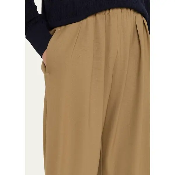 Maria Mcmanus Pleated Wide-leg Crop Pull-on Trousers