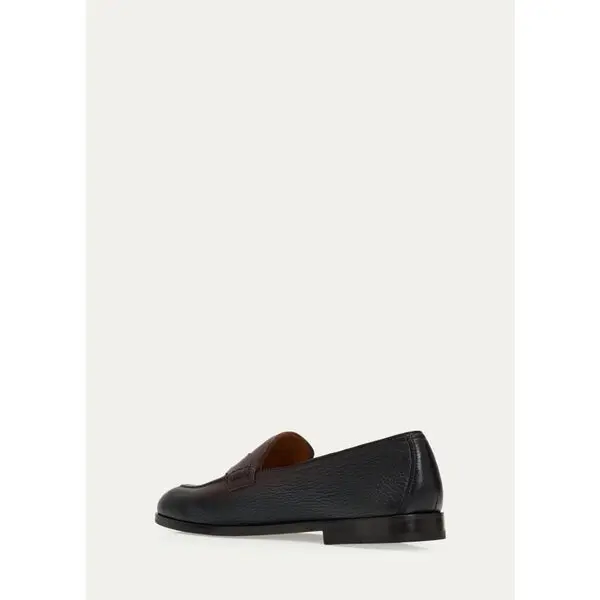 DOUCAL'S Stresa Deerskin Leather Penny Loafers