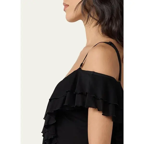 Diane Von Furstenberg Sofia Ruffle Cold-shoulder Maxi Dress