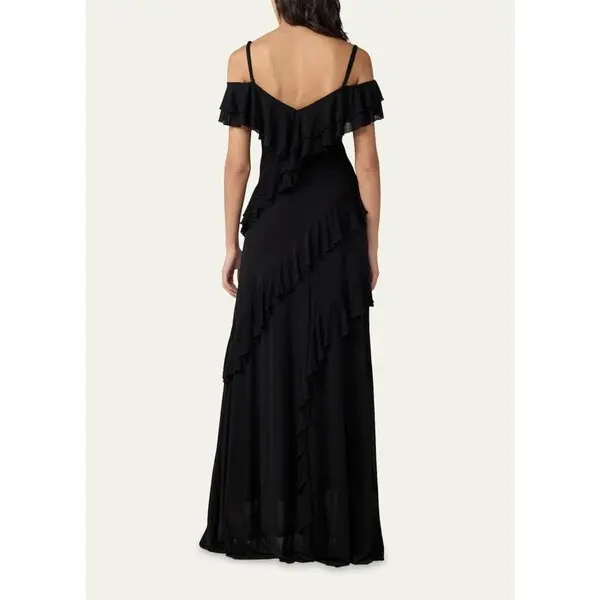 Diane Von Furstenberg Sofia Ruffle Cold-shoulder Maxi Dress