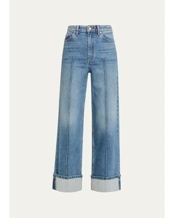 Ulla Johnson Genevieve Cuffed Wide-leg Jeans