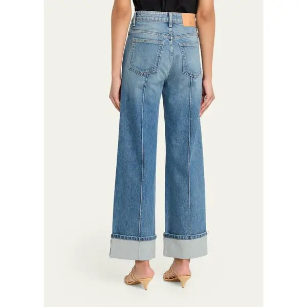 Ulla Johnson Genevieve Cuffed Wide-leg Jeans