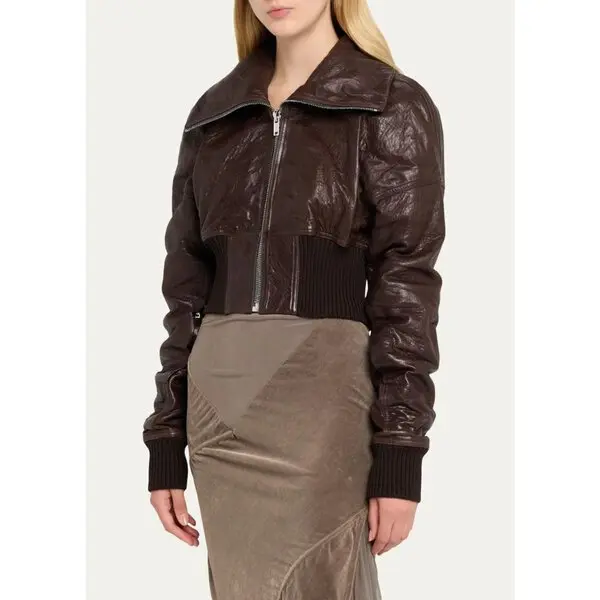 Rick Owens Dracuflight Leather Zip-up Bomber Jacket