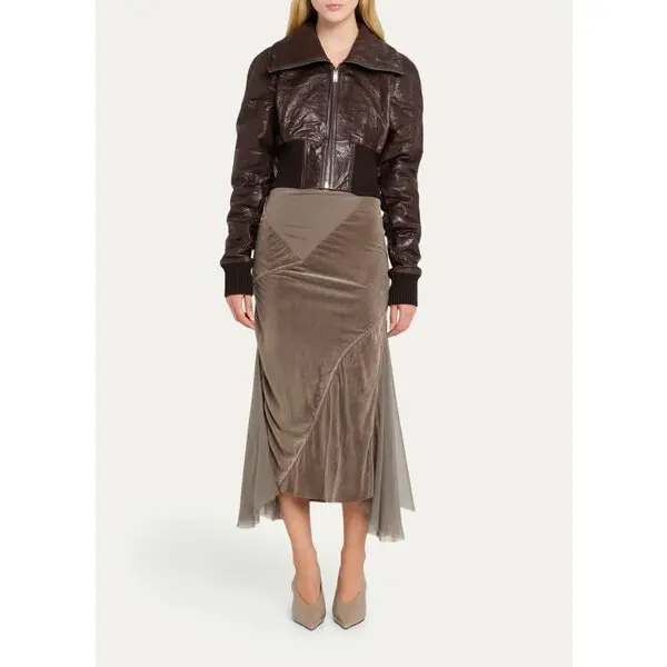 Rick Owens Dracuflight Leather Zip-up Bomber Jacket