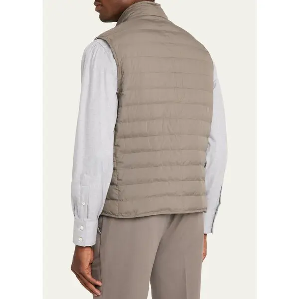 Brunello Cucinelli Quilted Snap-front Quilted Vest - Green