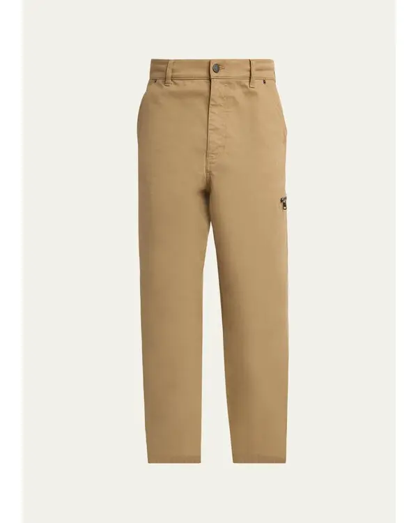 Moncler Gabardine Straight-leg Pants - Brown