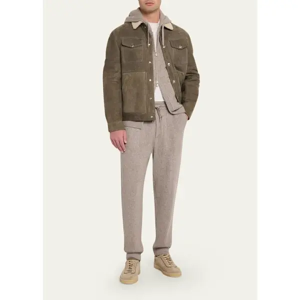 Brunello Cucinelli Cashmere Rib Full-zip Hoodie