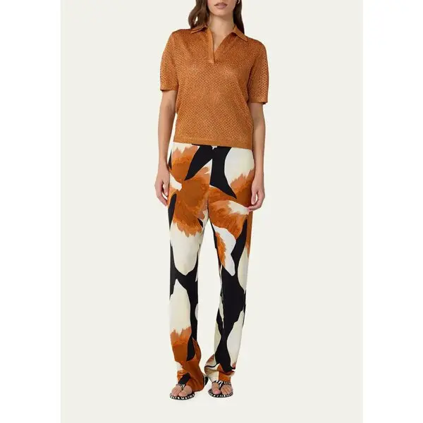 Diane Von Furstenberg Maren Shimmer Mesh Knit Sweater