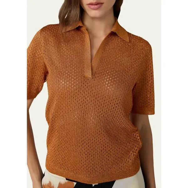 Diane Von Furstenberg Maren Shimmer Mesh Knit Sweater