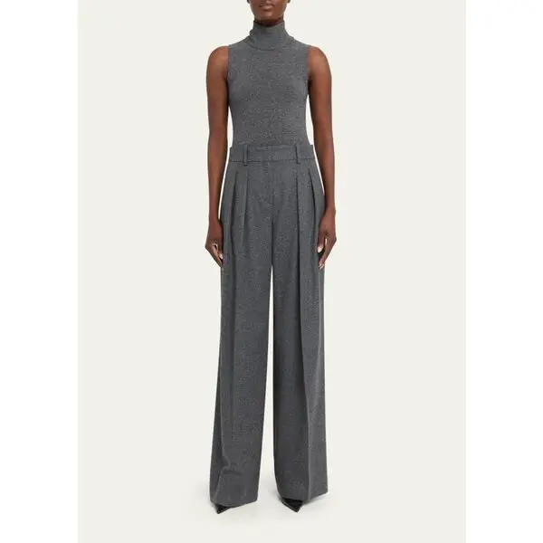 Michael Kors Pleated Wool Wide-leg Trousers