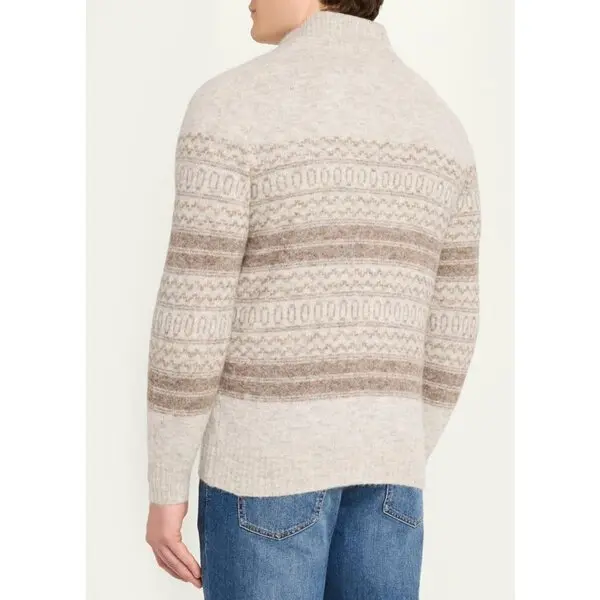 Brunello Cucinelli Geometric Stripe Full-zip Cardigan