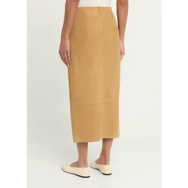 Akris Suede Button-front Midi Skirt