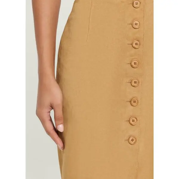 Akris Suede Button-front Midi Skirt