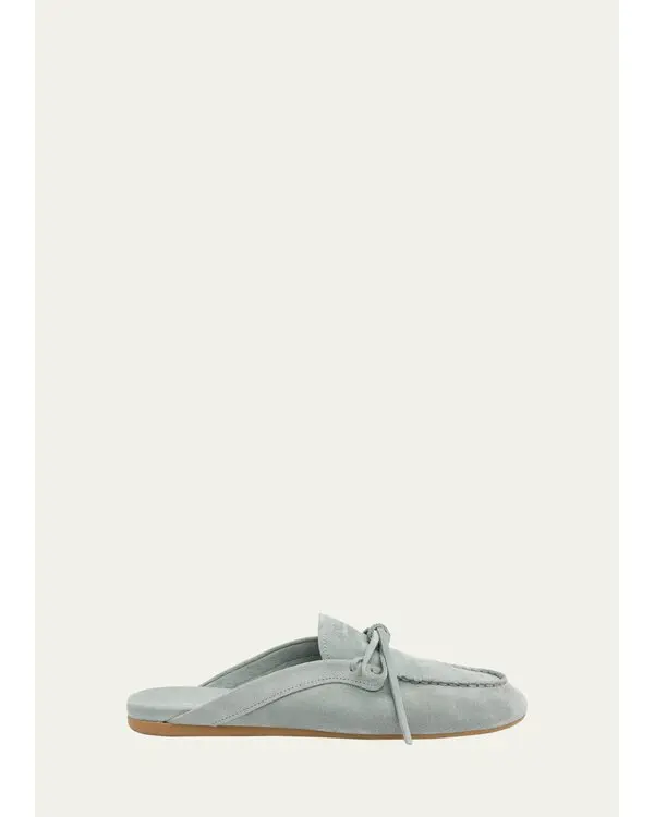 Miu Miu Sabot Suede Moccasin Mules - Linfa