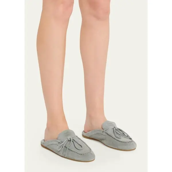 Miu Miu Sabot Suede Moccasin Mules - Linfa