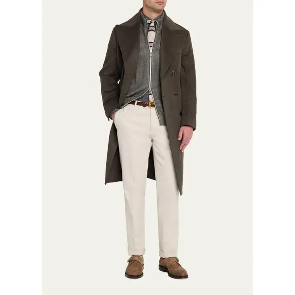 Brunello Cucinelli Wool Mid-length Double-breasted Overcoat