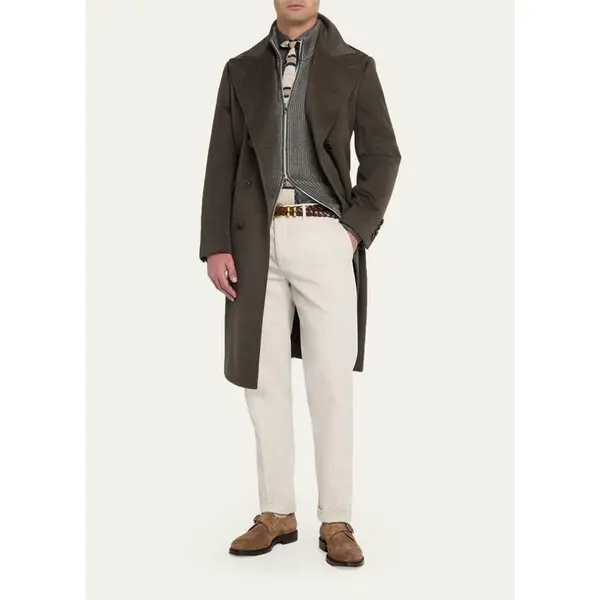 Brunello Cucinelli Wool Mid-length Double-breasted Overcoat